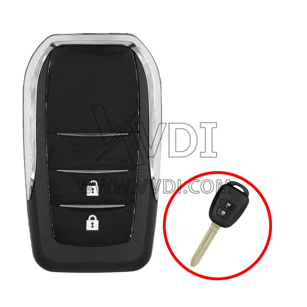 VD20019-Toyota Flip Remote Key Shell 2 Buttons Modified Vertical Type ...