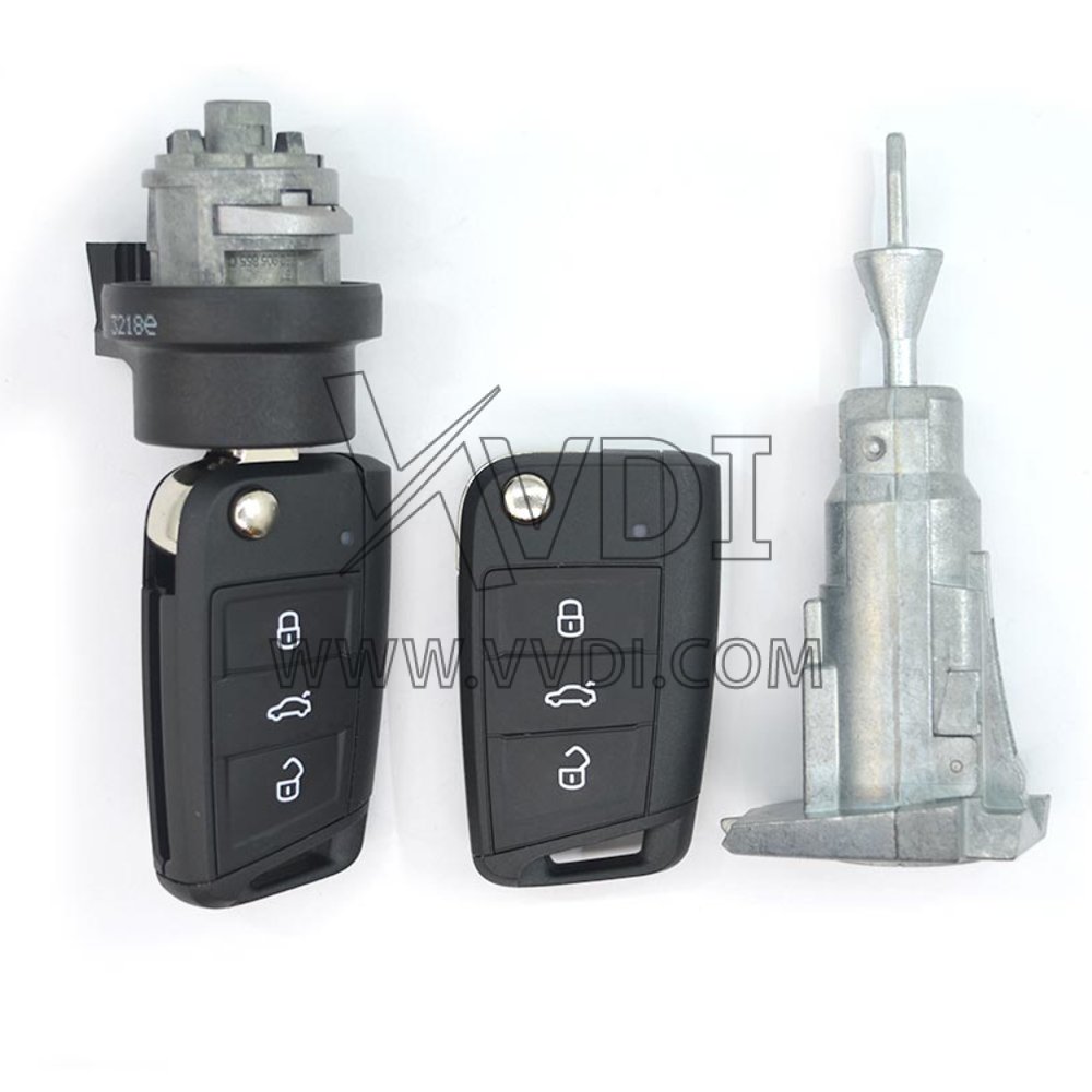 VW MQB BA New Type 2x 3 buttons 433MHz Flip Remote Key With Lock Set