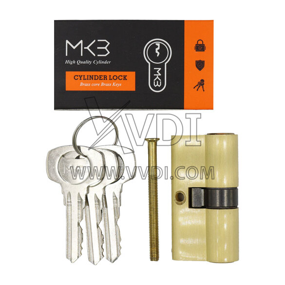 VD20001-Pure Brass Cylinder,3 Brass Normal Keys, PB Size 60mm | VVDI