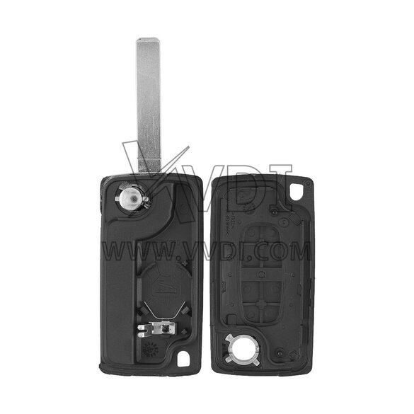 VD23238-Peugeot 407 Flip Remote Key Shell 2B with Battery Holder VA2 | VVDI