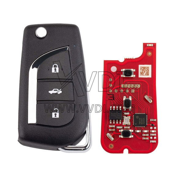 VD26398-Xhorse Wire Flip Remote Key 3 Button Toyota Type XKTO20EN | VVDI
