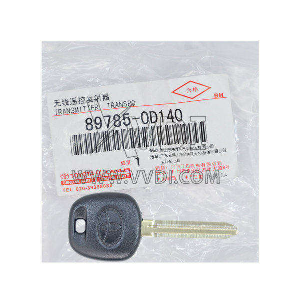 Toyota Genuine H Chip Key 89785-0D170