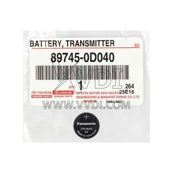 Toyota Original Panasonic CR1620 Battery 89745-0D040