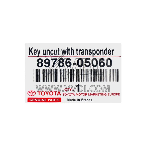 Toyota Avensis 2004 Transponder SUB Key 4D 89786-05060 | VVDI