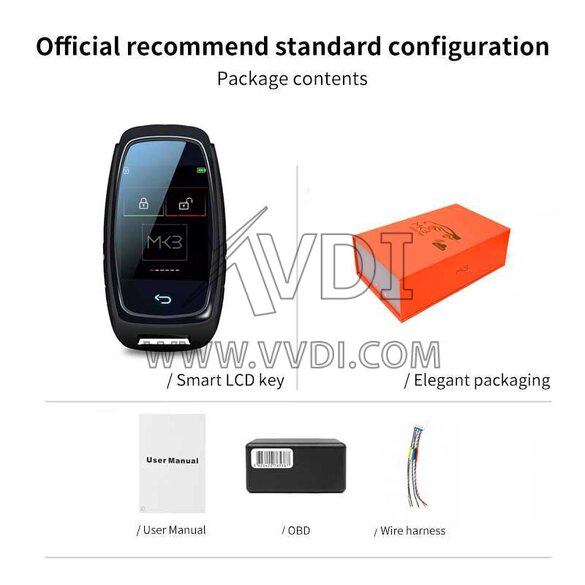VD7389-LCD Universal Remote Car Key All Car Models Keys Black | VVDI