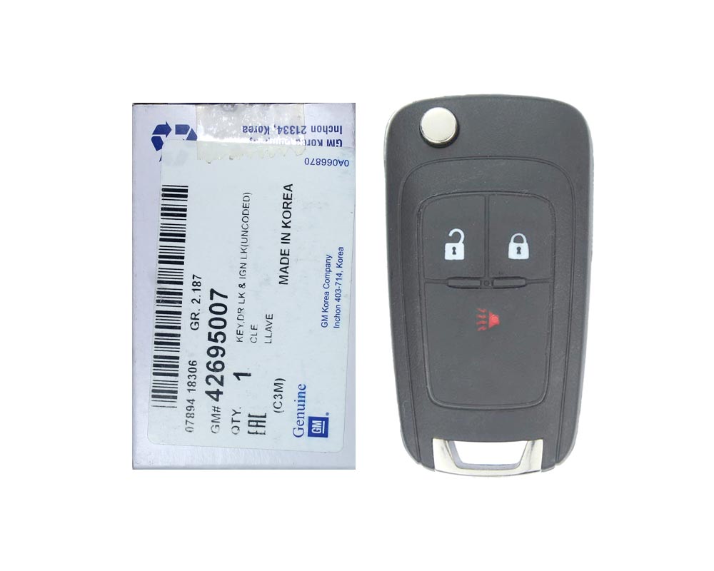 Chevrolet Spark 3 Buttons 315MHz Genuine Flip Remote key 42695007 Chevrolet Spark 3 Buttons 315MHz Genuine Flip Remote key 42695007