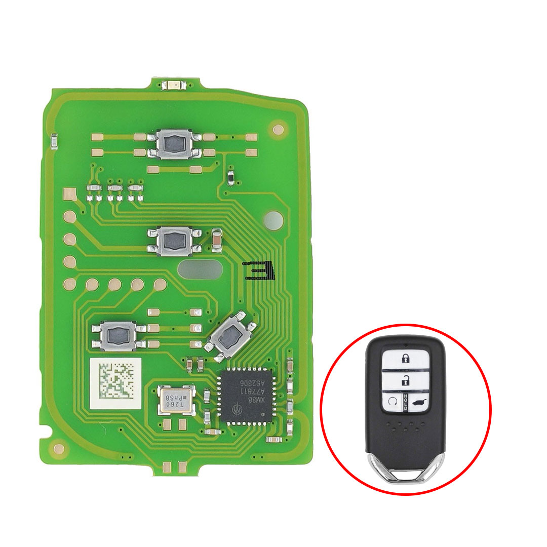 VD23228-Xhorse Honda Universal Smart Remote Key PCB 4 Buttons XZBT40EN ...
