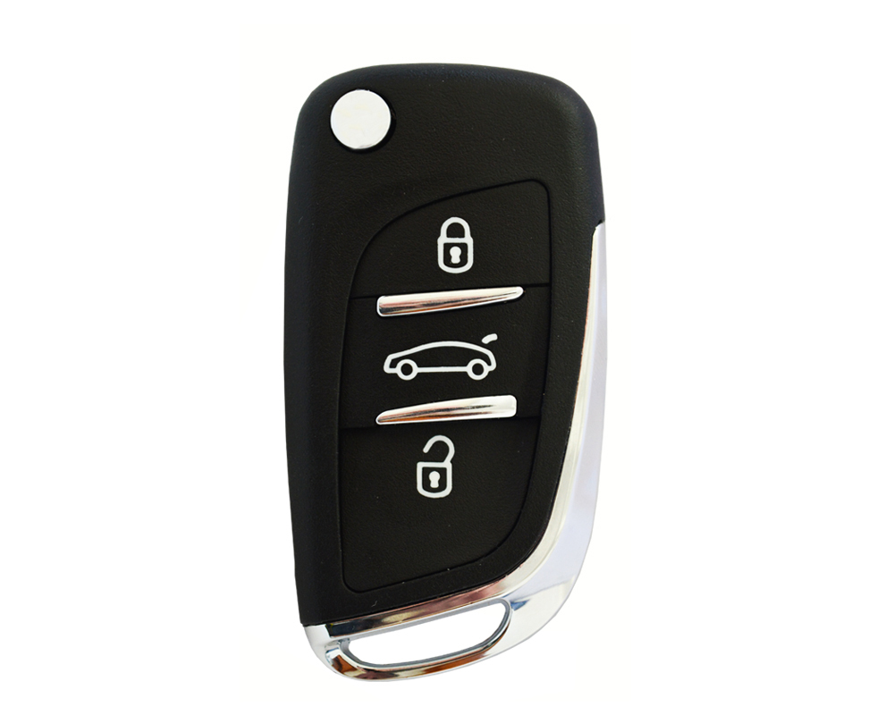 Citroen 3 Buttons Flip Remote Key Cover With Battery Base